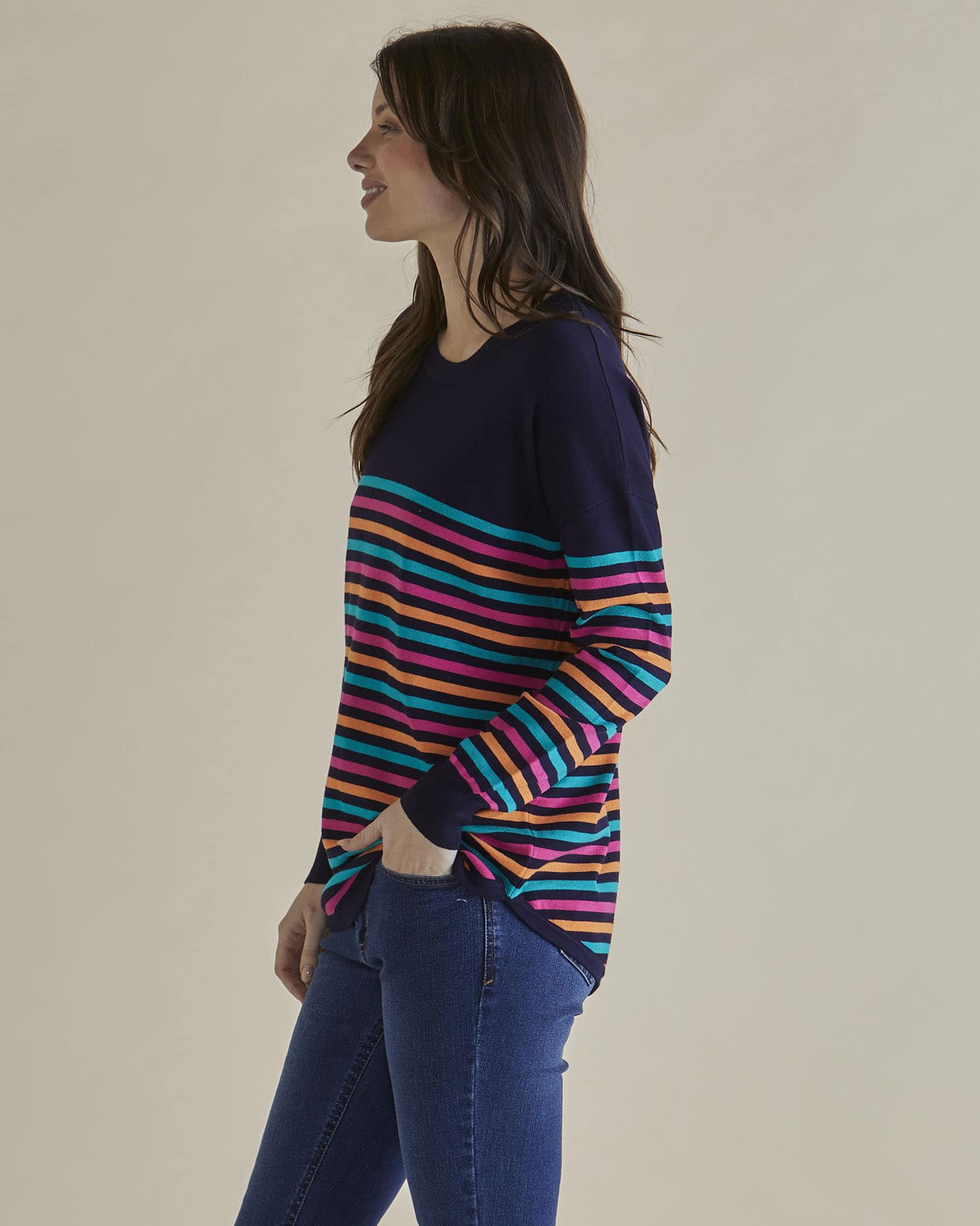 Sophie Knit Jumper - Rainbow Stripe | Expressions Boutique