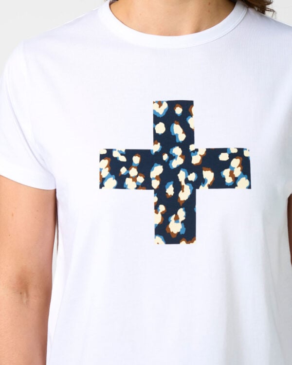 Ace Tee - White Leopard Cross | Expressions Boutique