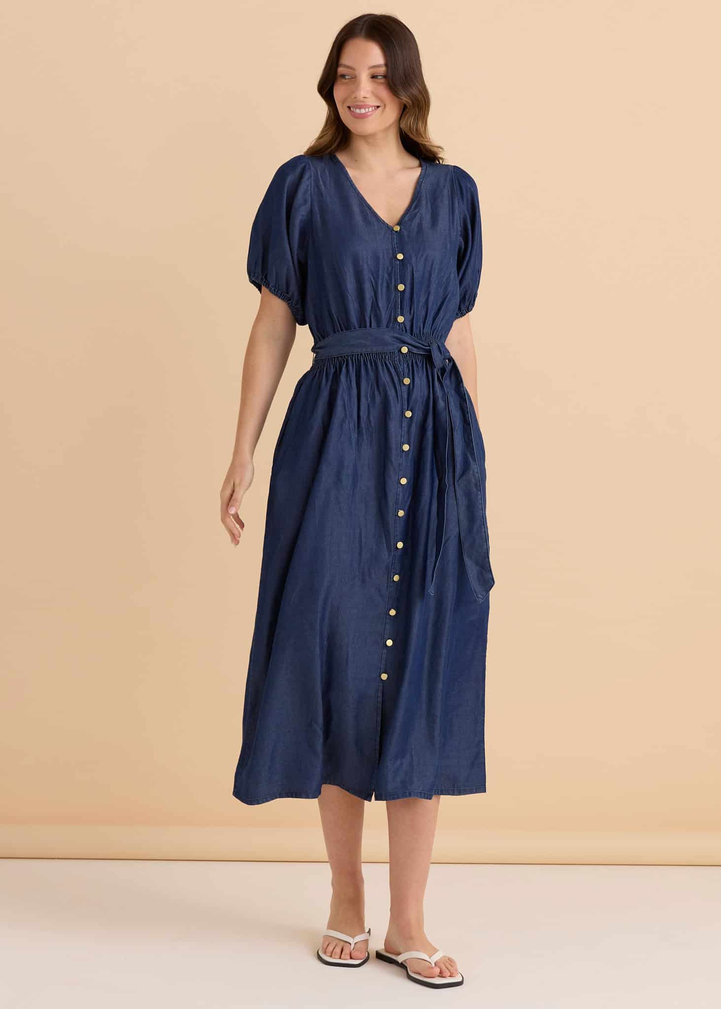 Lee Lyocell Dress - Dark Blue Wash | Expressions Boutique